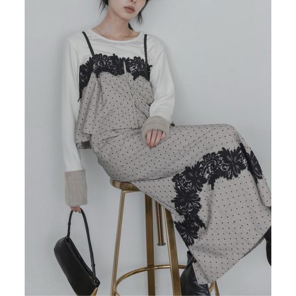 ZOZO問い合わせ番号:110760551ショップ:Eimee Law，エイミーロウブランド:Eimee Law，エイミーロウ商品名:ドットフロッキーストライプキャミ＆スカート セットアップカテゴリ:ジャケット/アウター>セットアップ...