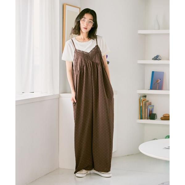 ZOZO問い合わせ番号:110800266ショップ:niko and...，ニコアンドブランド:niko and...，ニコアンド商品名:ドットレースロンパースカテゴリ:オールインワン・サロペット>サロペット/オーバーオールブランド品...