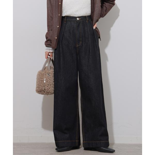 ZOZO問い合わせ番号:110800332ショップ:JOURNAL STANDARD，ジャーナルスタンダードブランド:JOURNAL STANDARD relume，ジャーナルスタンダード　レリューム商品名:デニムライク2タックワイドパンツ...