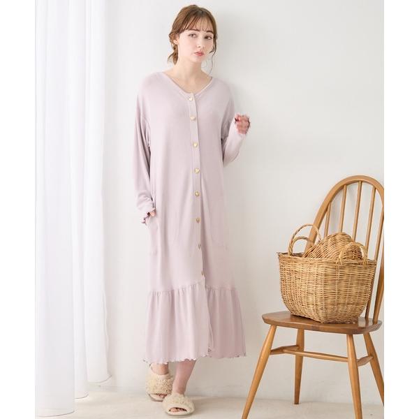 ZOZO問い合わせ番号:110873916ショップ:cross marche，クロスマルシェブランド:Rosemadame，ローズマダム商品名:マタニティ ルームワンピース｜なめらか レーヨン混 リブ素材 授乳対応 ネグリジェ パジャマ 入...