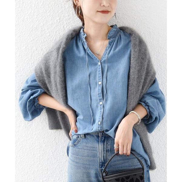 ZOZO問い合わせ番号:110876086ショップ:SHIPS for women，シップス フォー ウィメンブランド:SHIPS，シップス商品名:「洗濯機可能」ライトオンス デニム フリル スキッパー ブラウスカテゴリ:トップス>シ...