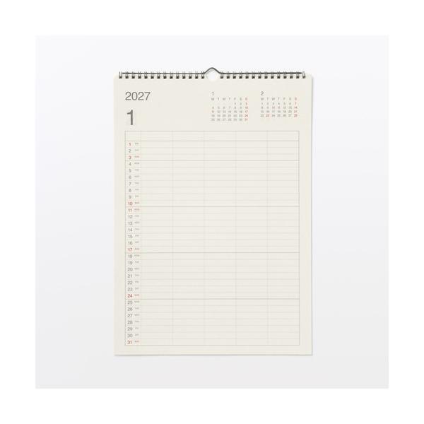 ZOZO問い合わせ番号:110912779ショップ:無印良品，ムジルシリョウヒンブランド:無印良品，ムジルシリョウヒン商品名:バガス入りペーパーファミリーカレンダー／２０２７年１月〜１２月 壁掛け用／Ａ３／５人用カテゴリ:雑貨/ホビー&gt...