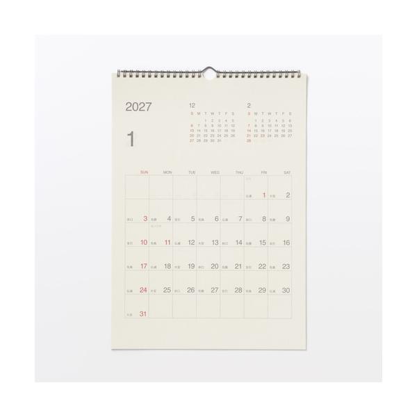 ZOZO問い合わせ番号:110912782ショップ:無印良品，ムジルシリョウヒンブランド:無印良品，ムジルシリョウヒン商品名:バガス入りペーパー日曜始まり六輝カレンダー／２０２７年１月〜１２月 壁掛け用／Ａ３／約４２０×２９７ｍｍカテゴリ:...