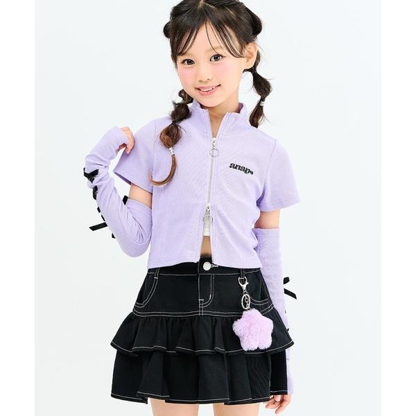 ZOZO問い合わせ番号:110915812ショップ:ANAP，アナップブランド:ANAP kids，アナップキッズ商品名:スピンドルアームウォーマー付 ダブルジップトップスカテゴリ:トップス>アンサンブルブランド品番:428-3687...