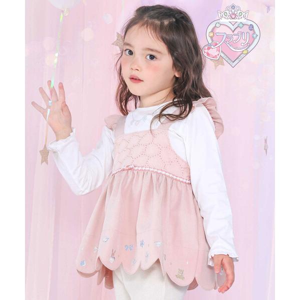 『タイムセール実施中』ZOZO問い合わせ番号:110951338ショップ:BEBE ONLINE STORE，ベベ オンラインストアブランド:SLAP SLIP，スラップスリップ商品名:「スラプリ」袖口フリルTシャツ＋裾刺しゅうチュニックセ...