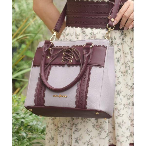 ZOZO問い合わせ番号:110951932ショップ:axes femme，アクシーズファムブランド:axes femme，アクシーズファム商品名:ローズスカラップ配色バッグカテゴリ:バッグ>ボストンバッグブランド品番:BL612X22...