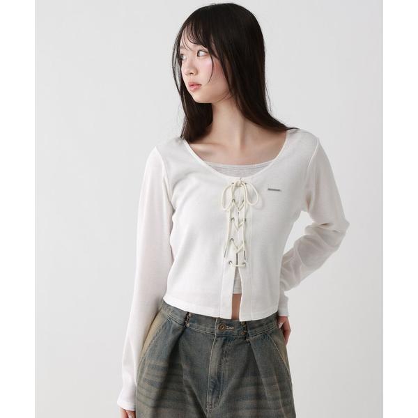 ZOZO問い合わせ番号:110954181ショップ:repipi armario，レピピアルマリオブランド:repipi armario，レピピ アルマリオ，10C REPIPI，ジューシーレピピ商品名:レースアップロンTeeカテゴリ:トッ...