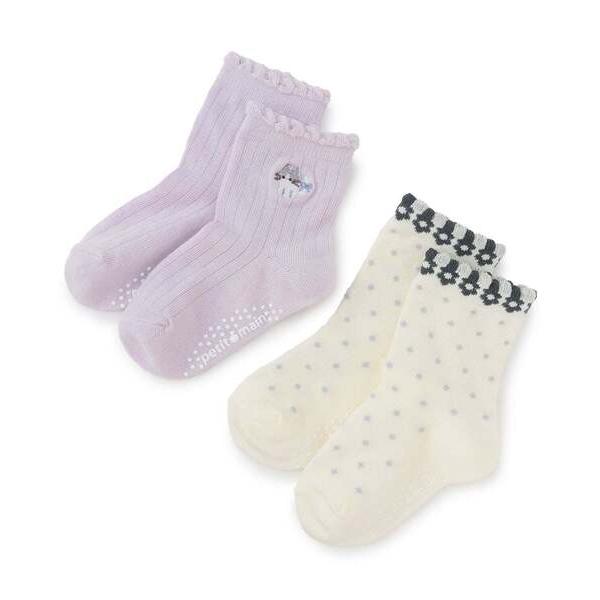 『タイムセール実施中』※このアイテムは返品・交換対象外商品です。ZOZO問い合わせ番号:110990228ショップ:petit main，プティマインブランド:petit main，プティマイン商品名:GIRLSアニマル刺しゅうソックス2P...