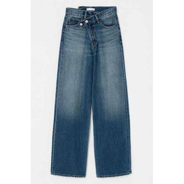 ZOZO問い合わせ番号:110990299ショップ:MOUSSY，マウジーブランド:MOUSSY，マウジー商品名:CROSS WAIST WIDE STRAIGHT(S) / クロスウエストワイドストレート ショートサイズカテゴリ:パンツ&...
