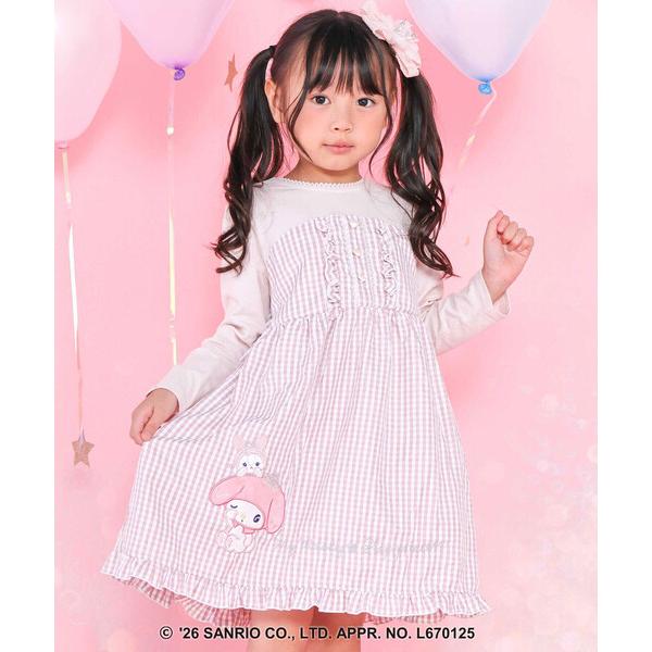 ZOZO問い合わせ番号:110993390ショップ:BEBE ONLINE STORE，ベベ オンラインストアブランド:SLAP SLIP，スラップスリップ商品名:「サンリオキャラクターズｘSLAPSLIP」チェックスカートドッキングワンピ...