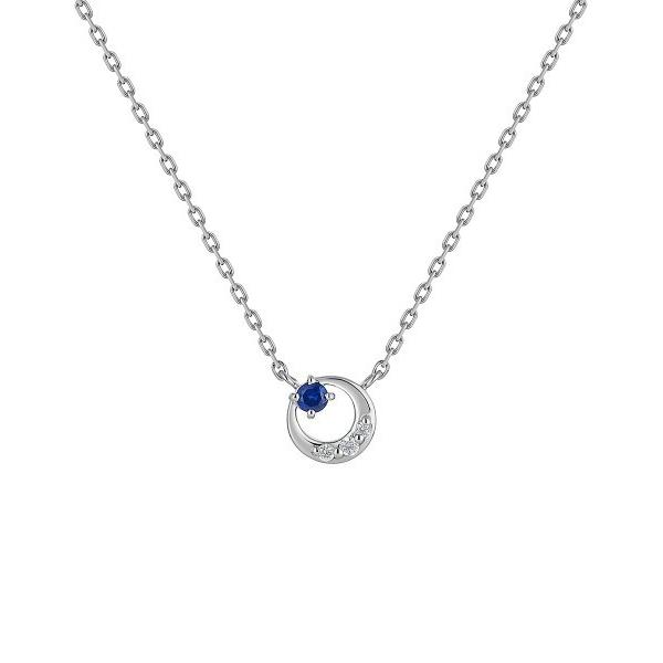 ZOZO問い合わせ番号:111030464ショップ:4℃，ヨンドシーブランド:4℃，ヨンドシー商品名:【9月誕生石】シルバー サファイア ムーン ネックレスカテゴリ:アクセサリー>ネックレスブランド品番:112634121909素材:...