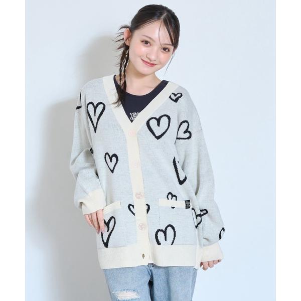 ZOZO問い合わせ番号:111151512ショップ:NARUMIYA ONLINE，ナルミヤ オンラインブランド:LOVETOXIC，ラブトキシック商品名:「7days/洗える」ハート柄カーディガンカテゴリ:トップス>ニット/セーター...