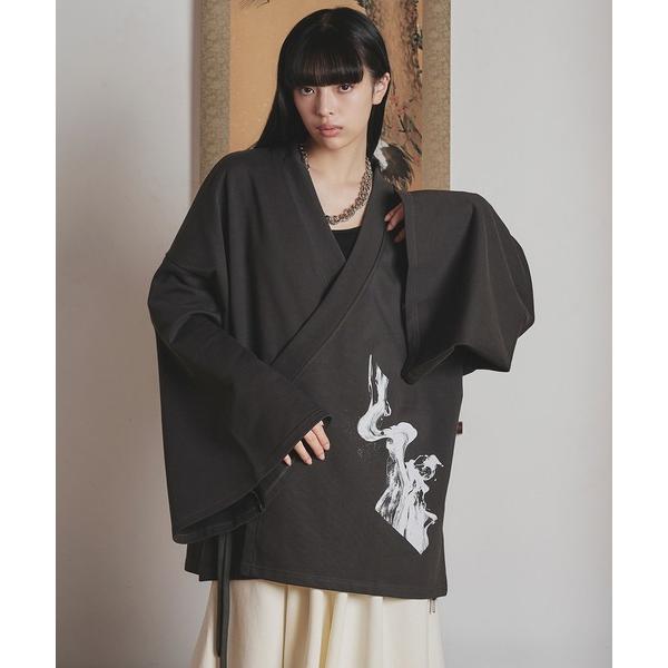 ZOZO問い合わせ番号:111194528ショップ:Ellno Loset，エルノロゼットブランド:狐独，コドク商品名:狐プリントスウェット羽織ジャケット/セットアップ対応カテゴリ:ジャケット/アウター>その他アウターブランド品番:1...