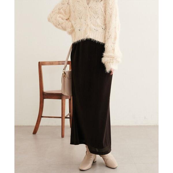 『タイムセール実施中』ZOZO問い合わせ番号:111273109ショップ:natural couture，ナチュラルクチュールブランド:natural couture，ナチュラルクチュール商品名:シアーベロアナロースカートカテゴリ:スカート...