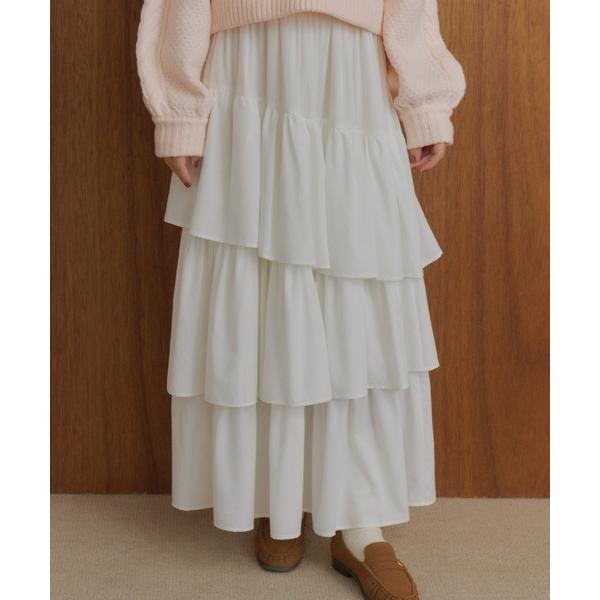 ZOZO問い合わせ番号:111275989ショップ:OLUN，オルンブランド:OLUN，オルン商品名:Asymmetrical Tiered Skirt/アシメティアードスカートカテゴリ:スカート>スカートブランド品番:138264-...