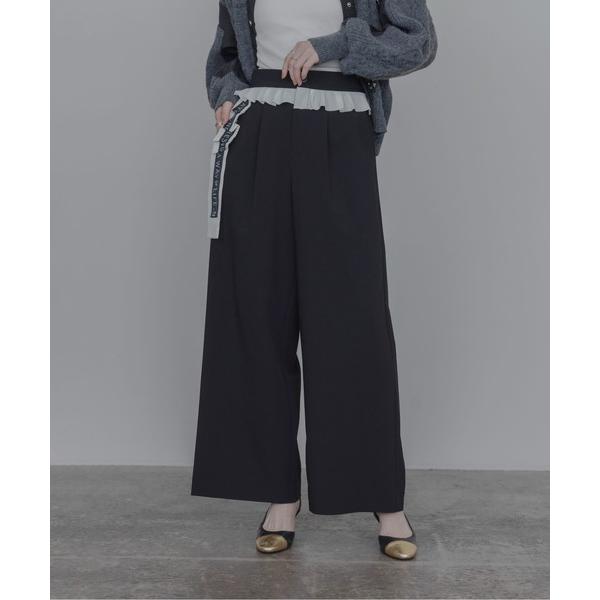 ZOZO問い合わせ番号:111298996ショップ:Eimee Law，エイミーロウブランド:Eimee Law，エイミーロウ商品名:ウエストフリルサイドロゴテープパンツカテゴリ:パンツ>その他パンツブランド品番:84945G素材:本...