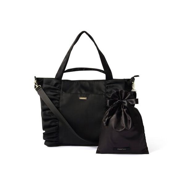 ZOZO問い合わせ番号:111351143ショップ:Francfranc，フランフランブランド:Francfranc，フランフラン商品名:フリル トラベルバッグ ブラック 撥水加工 キャリーオン 旅行 トラベルカテゴリ:バッグ>トート...