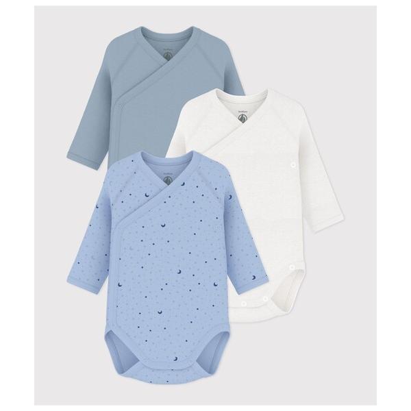 ※このアイテムは返品・交換対象外商品です。ZOZO問い合わせ番号:111351531ショップ:PETIT BATEAU，プチバトーブランド:PETIT BATEAU，プチバトー商品名:プリント長袖あわせボディ３枚組カテゴリ:ママ＆ベビー&g...