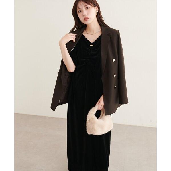 『タイムセール実施中』ZOZO問い合わせ番号:111355980ショップ:natural couture，ナチュラルクチュールブランド:natural couture，ナチュラルクチュール商品名:フロントギャザーベロア5分袖ワンピースカテゴ...