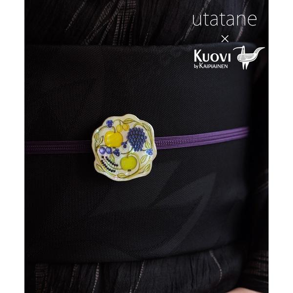 ZOZO問い合わせ番号:111436707ショップ:utatane，ウタタネブランド:utatane，ウタタネ商品名:帯留 utatane × Kuovi オーチャード（ORCHARD）イエローカテゴリ:水着/着物・浴衣>和装小物ブラ...