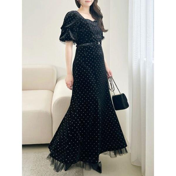 ZOZO問い合わせ番号:111516407ショップ:dazzlin，ダズリンブランド:dazzlin，ダズリン商品名:ラメドットベロアドレスカテゴリ:ワンピース/ドレス>ドレスブランド品番:022660300801素材:-原産国:中国...