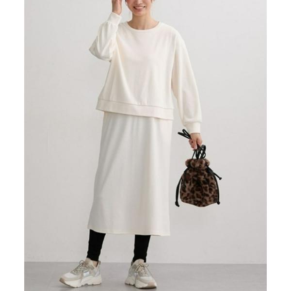 ZOZO問い合わせ番号:111556215ショップ:nissen，ニッセンブランド:QUNTSTYLE，キュントスタイル商品名:「マタニティ」カットソーポンチセットアップ風長袖ワンピースカテゴリ:ママ＆ベビー>マタニティウェア/グッズ...