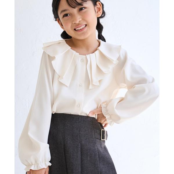ZOZO問い合わせ番号:111594569ショップ:ROPE' PICNIC，ロぺピクニックブランド:ROPE' PICNIC，ロペピクニック商品名:「KIDS/キッズ」ラッフルカラーブラウスカテゴリ:トップス>シャツ/ブラウスブラン...