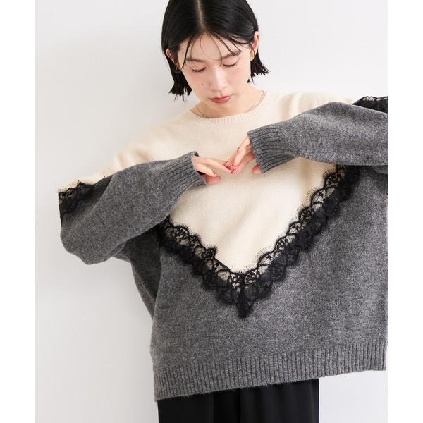 ZOZO問い合わせ番号:111597336ショップ:ADAM ET ROPE'，アダムエロペブランド:le cercle ADAM ET ROPE'，ルセルクルアダムエロペ商品名:レースニットカテゴリ:トップス>ニット/セーターブラン...