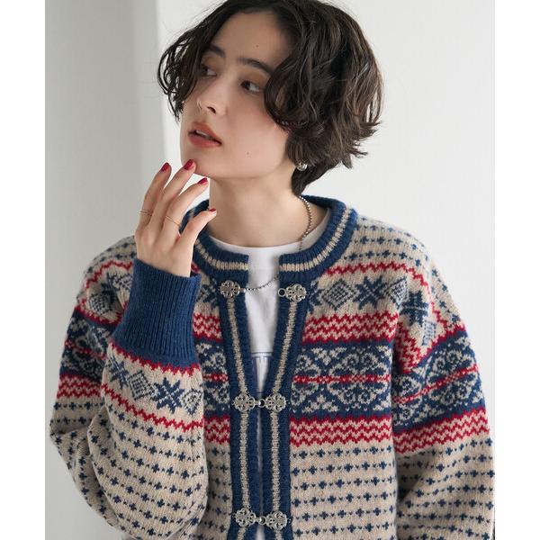 ZOZO問い合わせ番号:111598500ショップ:FREAK'S STORE，フリークスストアブランド:FREAK'S STORE，フリークスストア商品名:ウール チロリアンニットカーディガンカテゴリ:トップス>ニット/セーターブラ...