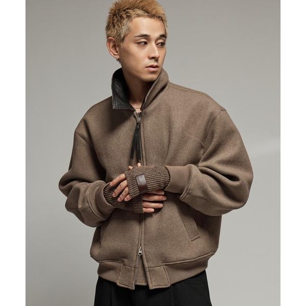 ZOZO問い合わせ番号:111600489ショップ:SINSS，シンスブランド:SINSS，シンス商品名:Leather collar wool blend melton blouson / レザーカラーウールブレンドメルトンブルゾンカテゴ...