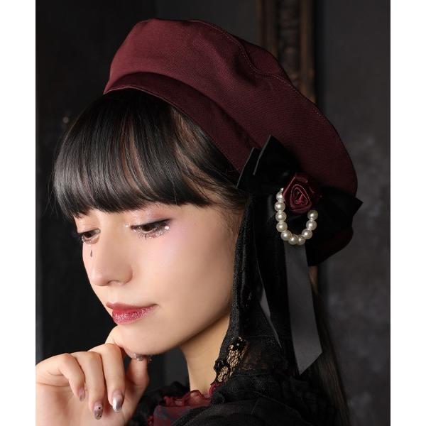 ZOZO問い合わせ番号:111602489ショップ:axes femme，アクシーズファムブランド:axes femme，アクシーズファム商品名:リボンレースブローチ付ベレーカテゴリ:帽子>ハットブランド品番:TS632X14素材:(...