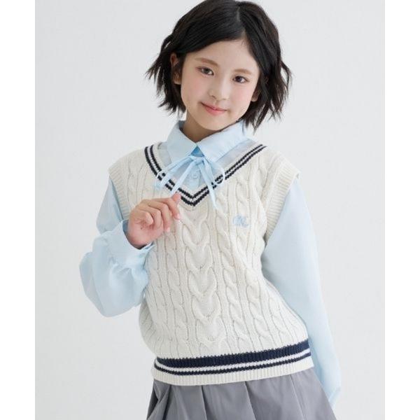 ZOZO問い合わせ番号:111719982ショップ:NARUMIYA ONLINE，ナルミヤ オンラインブランド:PINK-latte，ピンクラテ商品名:「洗える」ニットベストドッキングシャツカテゴリ:トップス>シャツ/ブラウスブラン...