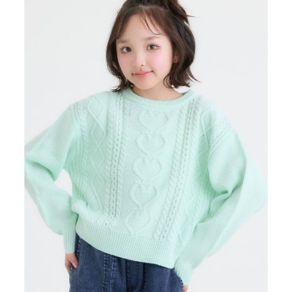 ZOZO問い合わせ番号:111719986ショップ:NARUMIYA ONLINE，ナルミヤ オンラインブランド:PINK-latte，ピンクラテ商品名:「洗える」プチプラハートケーブルニットカテゴリ:トップス>ニット/セーターブラン...
