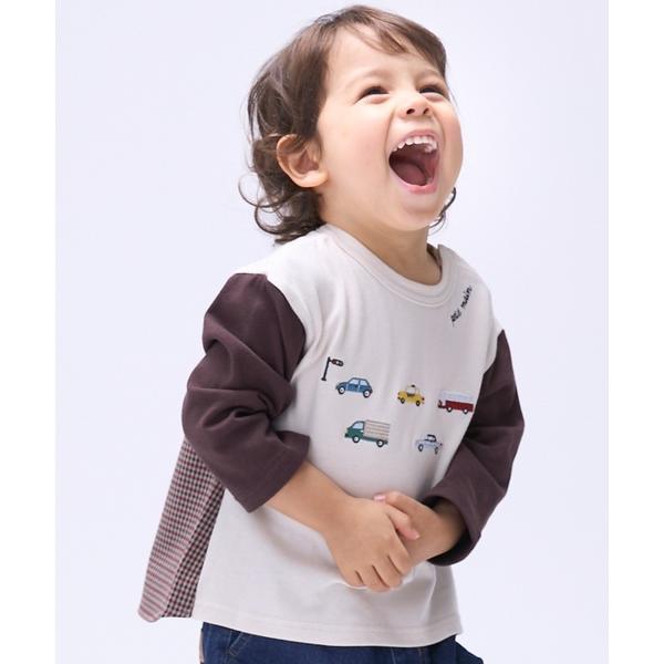 ZOZO問い合わせ番号:111720049ショップ:petit main，プティマインブランド:petit main，プティマイン商品名:働くクルマ刺しゅう長袖Tシャツカテゴリ:トップス>Tシャツ/カットソーブランド品番:956321...
