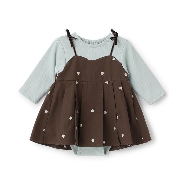 ※このアイテムは返品・交換対象外商品です。ZOZO問い合わせ番号:111760969ショップ:petit main，プティマインブランド:petit main，プティマイン商品名:「リンク」ハート刺しゅうOPロンパースカテゴリ:ママ＆ベビー...