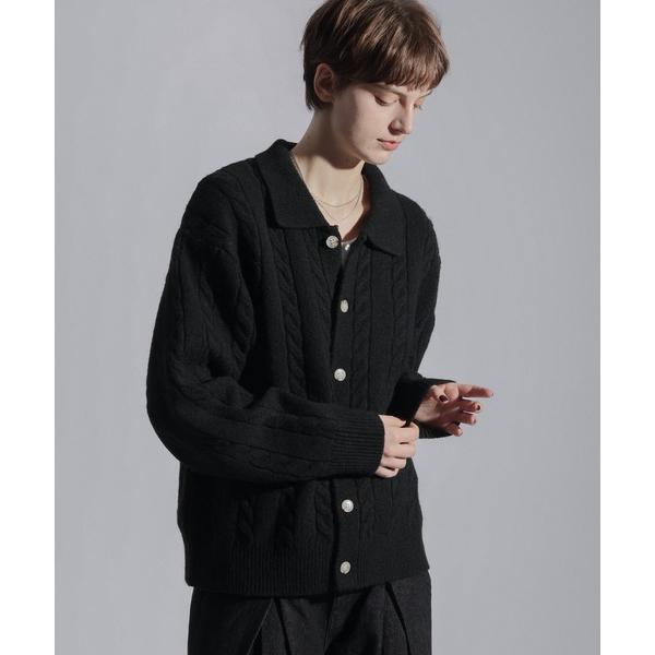 ZOZO問い合わせ番号:111765247ショップ:Art re A，アトリエブランド:ELLUV，エルブ商品名:「ELLUV/エルヴ」ウールミックス ショート丈ケーブルニットシャツカテゴリ:トップス>シャツ/ブラウスブランド品番:E...