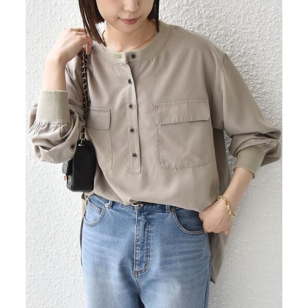 ZOZO問い合わせ番号:111844330ショップ:SHIPS for women，シップス フォー ウィメンブランド:SHIPS Colors，シップス カラーズ商品名:「手洗い可能」フィブリルサテン リブ コンビ シャツカテゴリ:トップ...