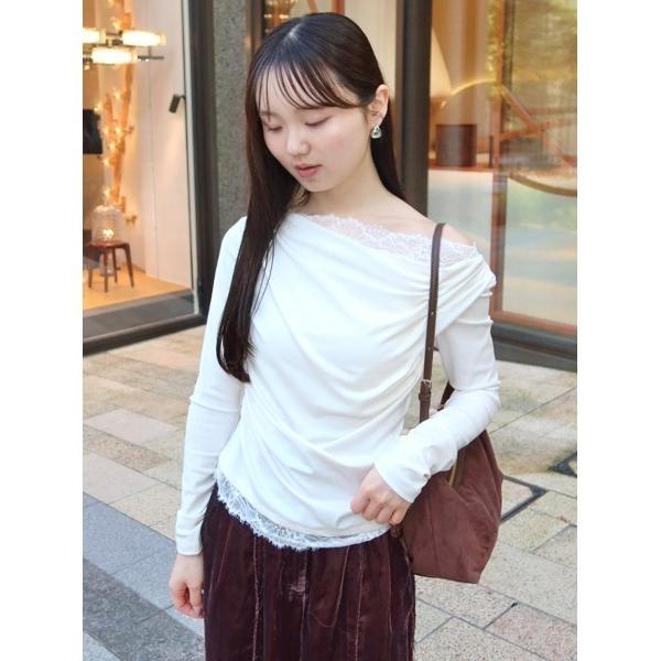 ZOZO問い合わせ番号:111889704ショップ:SNIDEL，スナイデルブランド:SNIDEL，スナイデル商品名:「USAGI ONLINE/ZOZOTOWN限定」レーストリムワンショルカットソーカテゴリ:トップス>Tシャツ/カッ...