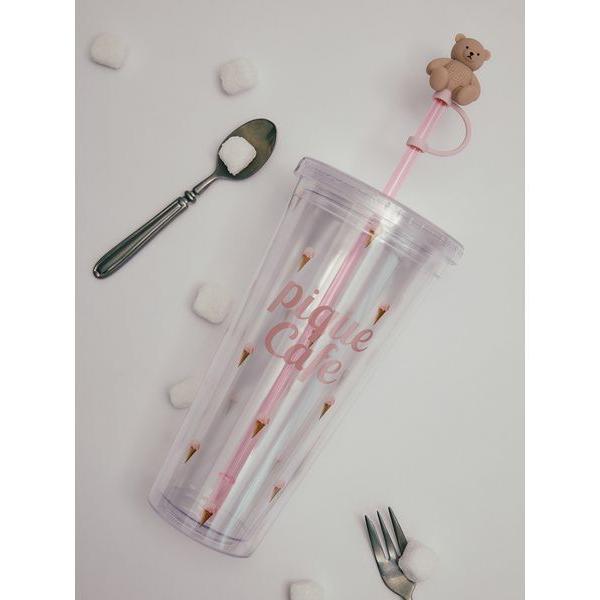 ZOZO問い合わせ番号:112005002ショップ:gelato pique，ジェラート　ピケブランド:gelato pique，ジェラートピケ商品名:「cafe」ストロー付き アイス総柄クリアタンブラーカテゴリ:食器/キッチン>グラ...
