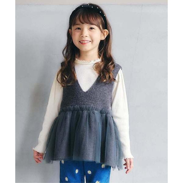 ZOZO問い合わせ番号:112056212ショップ:F.O.Online Store，エフオーオンラインストアブランド:apres les cours，アプレレクール商品名:チュールペプラムニットベストカテゴリ:トップス>ベストブラン...