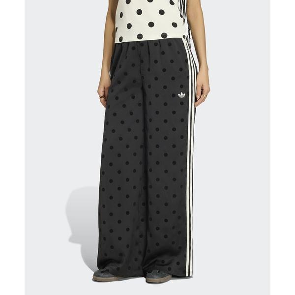ZOZO問い合わせ番号:112104622ショップ:adidas，アディダスブランド:adidas，アディダス，adidas Originals，アディダスオリジナルス商品名:サテン 水玉模様 ワイドレッグパンツ / ドット アディダスオリ...
