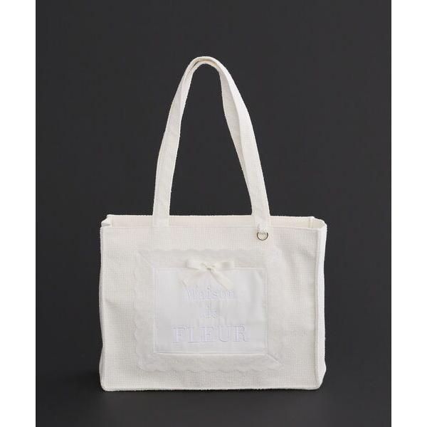 ZOZO問い合わせ番号:112612967ショップ:Maison de FLEUR，メゾン ド フルールブランド:Maison de FLEUR，メゾンドフルール商品名:レースロゴツイードスクエアトートバッグカテゴリ:バッグ>トートバ...