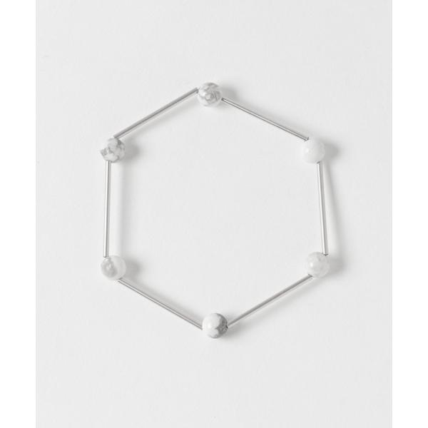 ZOZO問い合わせ番号:19506324ショップ:TONE，トーンブランド:TONE SELECT GOODS，トーンセレクトグッズ商品名:【Rough'N'tumble】ヘキサゴンブレスシルバー ハウライトカテゴリ:アクセサリー>ブ...