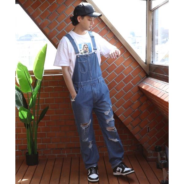 『タイムセール実施中』ZOZO問い合わせ番号:22142069ショップ:８(eight)，エイトブランド:８(eight)，エイト商品名:ダメージデニムオーバーオールカテゴリ:オールインワン・サロペット>サロペット/オーバーオールブラ...