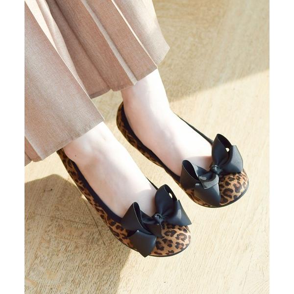 ZOZO問い合わせ番号:3461010ショップ:BEAMS WOMEN，ビームスウィメンブランド:Ray BEAMS，レイビームス商品名:SEPTEMBER MOON / リボン バレエシューズ レオパードカテゴリ:シューズ>バレエシ...
