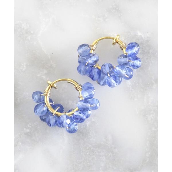 ZOZO問い合わせ番号:31390503ショップ:TONE，トーンブランド:tone，トーン商品名:【marinaJEWELRY】Blueberry Quartz wrapped earringカテゴリ:アクセサリー>イヤリングブラン...