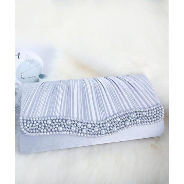 『タイムセール実施中』ZOZO問い合わせ番号:34907242ショップ:DRESS+，ドレス プラスブランド:DRESS STAR，ドレス スター商品名:パールビジューラディアルサテンプリーツバッグカテゴリ:バッグ>クラッチバッグブラ...
