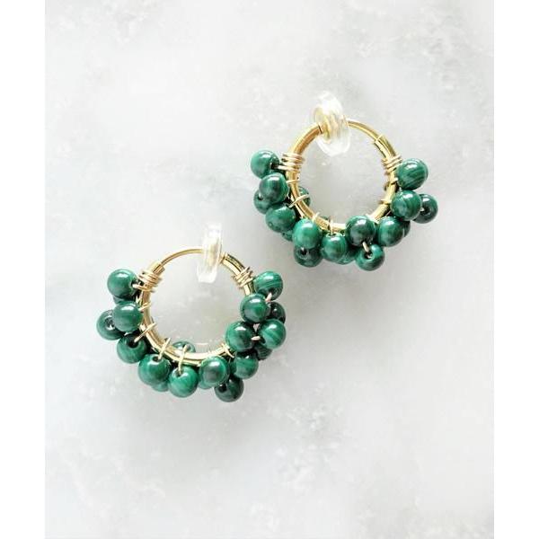 ZOZO問い合わせ番号:35417789ショップ:TONE，トーンブランド:tone，トーン商品名:【marinaJEWELRY】Malachite wrapped earringカテゴリ:アクセサリー>イヤリングブランド品番:030...
