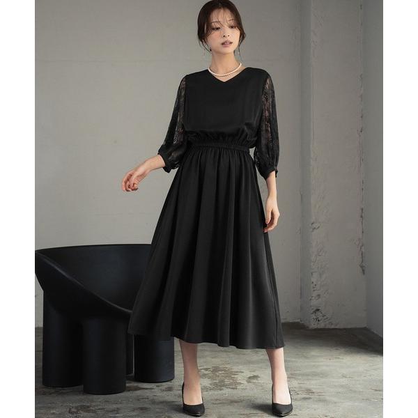 『タイムセール実施中』ZOZO問い合わせ番号:35566951ショップ:RIVER FIELD &amp; Co.，リバーフィールド　アンド　コーブランド:GIRL，ガール商品名:フラワーレーススリーブ ミモレ丈 結婚式 ワンピース パーテ...