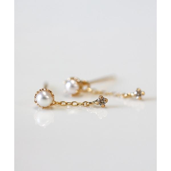 ※このアイテムは返品・交換対象外商品です。ZOZO問い合わせ番号:37350508ショップ:cui-cui，キュイキュイブランド:cui-cui，キュイキュイ商品名:ダイヤモンド / パール チャーム ピアス | K18カテゴリ:アクセサリ...